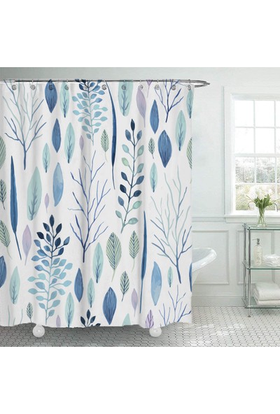 Yilegou Duş Perdesi 12 Kancalı Duş Perdesi Takımları Banyo Için Su Geçirmez Duş Perdesi 72X72 Inç (Yurt Dışından)