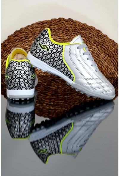 Jump Kidessa 1210-27632 Bağcıklı Çocuk Futbol Ayakkabısı - NKT01210-GÜMÜŞ-34