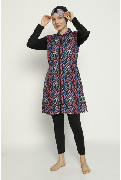 Trend Sizde Paraşüt Dijital Baskı Tesettür Mayo