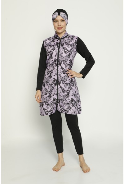 Trend Sizde Paraşüt Dijital Baskı Tesettür Mayo