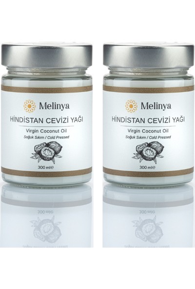 Melinya Doğal Hindistan Cevizi Yağı Soğuk Sıkım ( Soğuk Pres ) 300 ml x 2 Adet Melinya Doğal Hindistan Cevizi Yağı Soğuk Sıkım ( Soğuk Pres ) 300 ml x 2 Adet