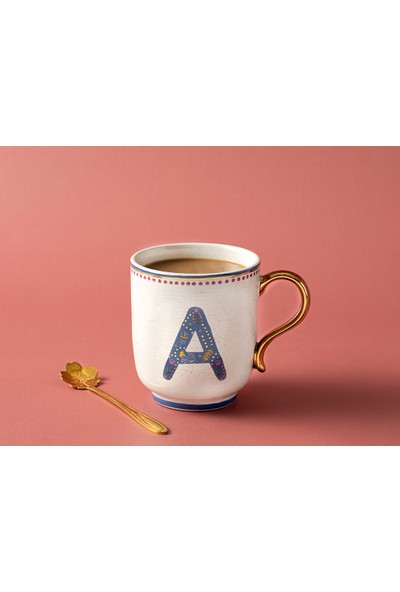 English Home Letter A Stoneware Kupa 500 ml Renkli English Home Letter A Stoneware Kupa 500 ml Renkli