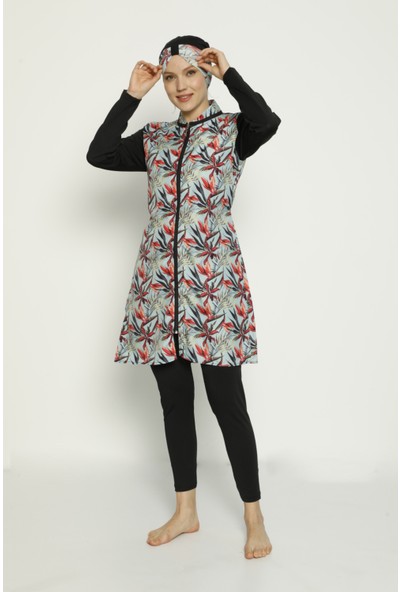 Trend Sizde Paraşüt Dijital Baskı Tesettür Mayo