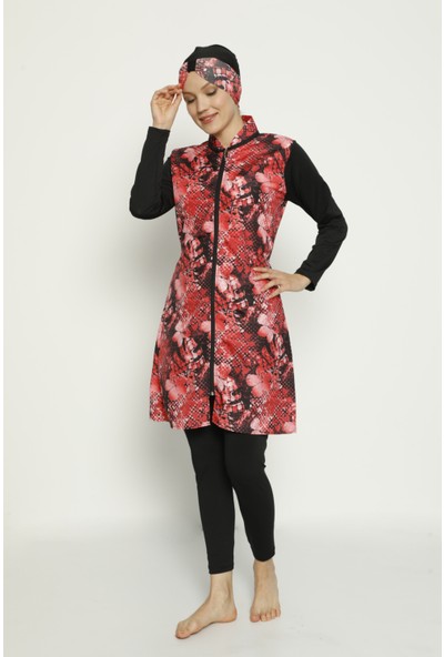 Trend Sizde Paraşüt Dijital Baskı Tesettür Mayo