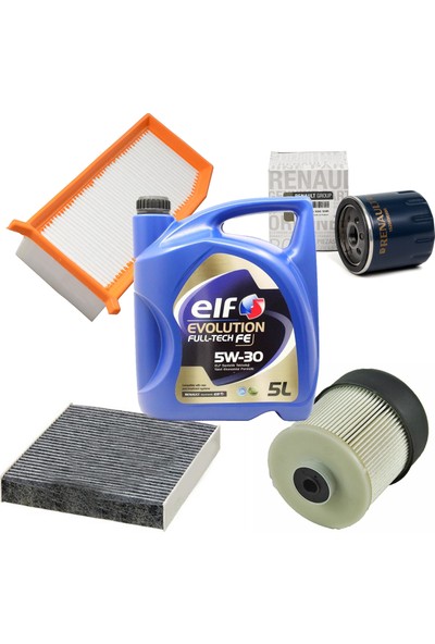 Oto Deposu Dacıa Duster 2 1.5 Dci Filtre Bakım Seti 90-109 Bg Model 2017-2020 [karbon 4+1-OTODEPOSUSET1321H]