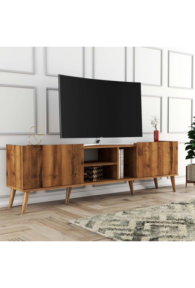 Mezza Lotus (Ahşap Ayaklı) Tv Ünitesi Hat Rengi 1340 Mezza Lotus (Ahşap Ayaklı) Tv Ünitesi Hat Rengi 1340