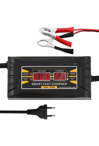 Techmore Suoer SON-1206 Plus 12V 6 Amper Akıllı Analizli Pvm Digital Göstergeli Akü Şarj Cihazı