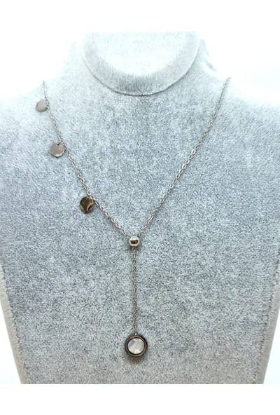 Gümüş Kaplama Paslanmaz Çelik Kolye Gümüş Kaplama Paslanmaz Çelik Kolye