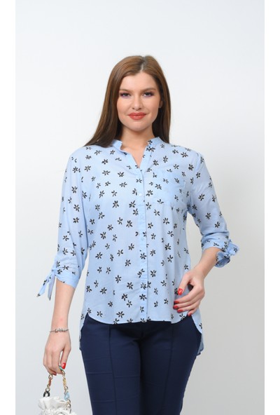Renkli Papatya Desenli Pamuklu Truvakar Büyük Beden Gömlek Renkli Papatya Desenli Pamuklu Truvakar Büyük Beden Gömlek
