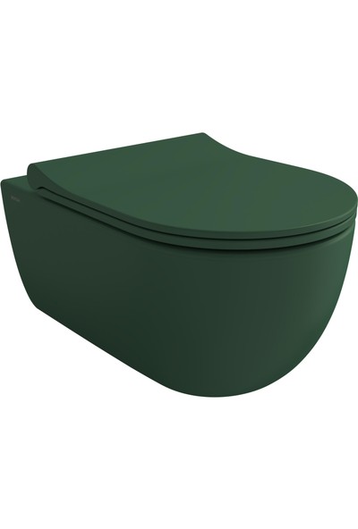 Bocchi V-Tondo Asma Klozet Mat Yeşil 1416-027-0128 Kapak Dahil