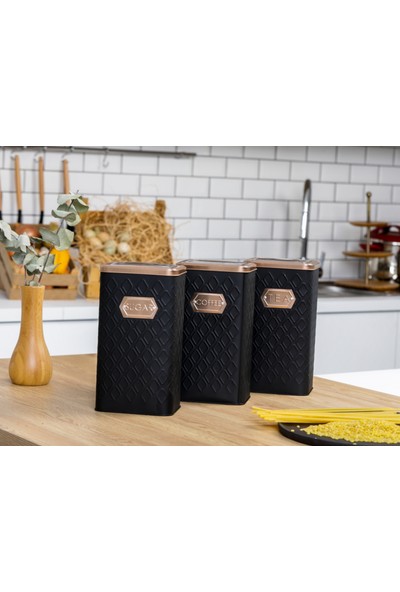 Taç 3'lü Saklama Kutusu L ( Büyük ) Gold Siyah Taç 3'lü Saklama Kutusu L ( Büyük ) Gold Siyah