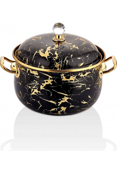Dufy Siyah Mermer Emaye Tencere 20 cm