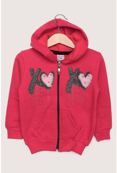 Kapşonlu Üç Iplik Kız Çocuk Hırka 3537 | Pembe Kapşonlu Üç Iplik Kız Çocuk Hırka 3537 | Pembe