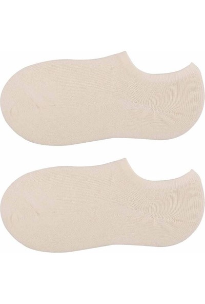 Sahab Dikişsiz Penye Kız Çocuk Sneakers Çorap | Krem