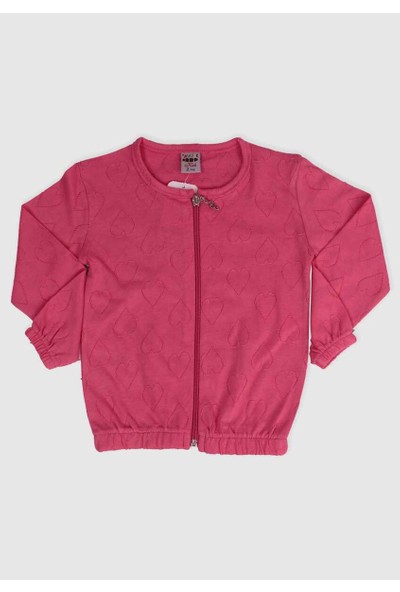Jakarlı Kız Çocuk Hırka | Pembe