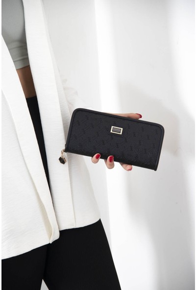 Silver & Polo Siyah Üç Bölmeli Kadın Cüzdan & Kartlık SP665