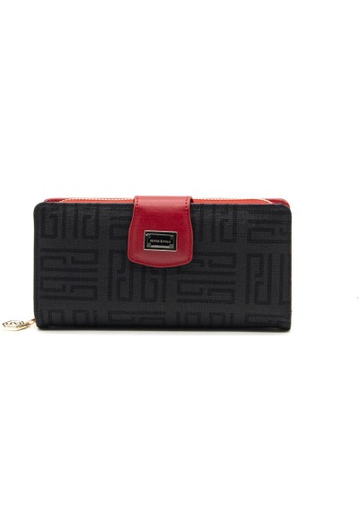 Silver Polo Siyah Üç Bölmeli Kadın Cüzdan & Kartlık SP897