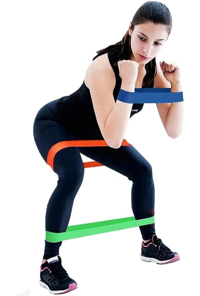 Daha Yok Mu Pilates Squat Aerobik Spor Egzersiz Direnç Lastiği 5 Li Paket