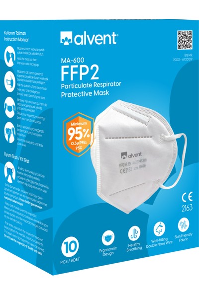 Alvent Ffp2 Maske Çift Meltblown Katmanlı Ventilsiz Iso Ve Ce Sertifikalı 30 Adet Alvent Ffp2 Maske Çift Meltblown Katmanlı Ventilsiz Iso Ve Ce Sertifikalı 30 Adet
