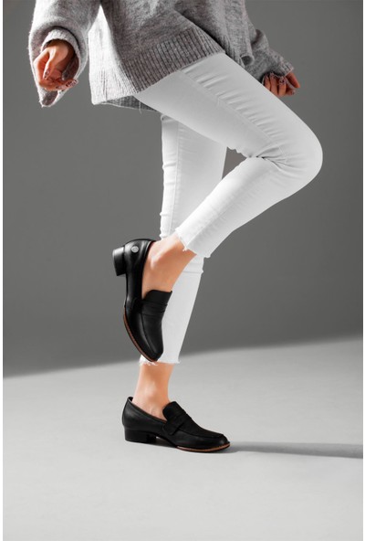 Mammamia Hakiki Deri Kadın Bağcıksız Ayakkabı • A222KDYL0065