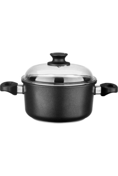 Leggno Indüksiyon Tabanlı Pyrex Kapaklı Döküm Derin Tencere 20 CM-BLK2222DT20 Leggno Indüksiyon Tabanlı Pyrex Kapaklı Döküm Derin Tencere 20 CM-BLK2222DT20