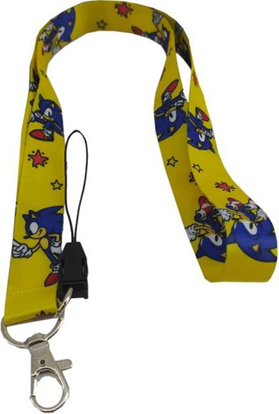 ModaZey Sonic Desenli Boyun Ipi Telefon Askısı ModaZey Sonic Desenli Boyun Ipi Telefon Askısı