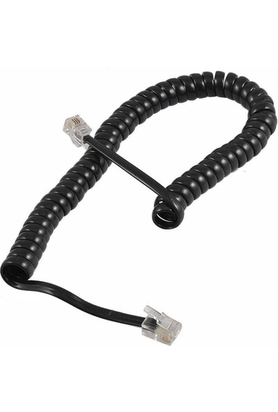 Telefon Spiral Kablo Siyah 4p/4c