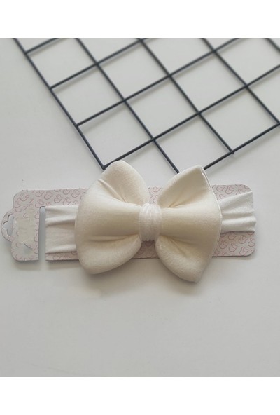 Büyük Fiyonklu Kız Bebek / Çocuk Saç Bandı Beyaz