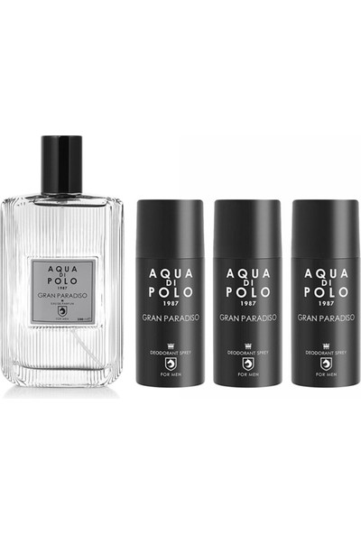 Aqua Di Polo 1987 Gran Paradiso 100 ml Erkek Parfüm ve 3'lü Deodorant Set Fırsatı STCC011017 Aqua Di Polo 1987 Gran Paradiso 100 ml Erkek Parfüm ve 3'lü Deodorant Set Fırsatı STCC011017