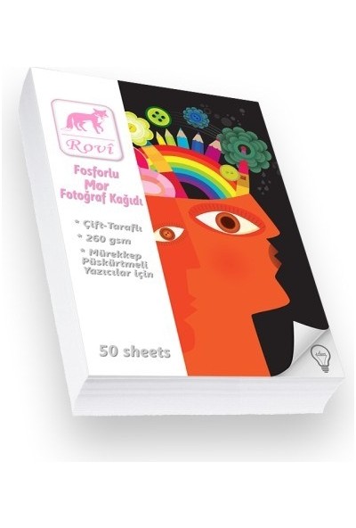 Rovi Fosforlu Mor Fotoğraf Kağıdı 260GSM 50 Yaprak A6 Rovi Fosforlu Mor Fotoğraf Kağıdı 260GSM 50 Yaprak A6