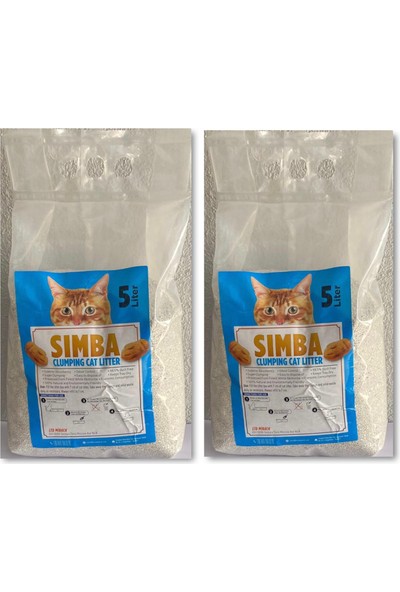 Simba Ihracat Fazlası Naturel Kokusuz Bentonit Topaklanan Kedi Kumu 5 Lt x 2 Adet Simba Ihracat Fazlası Naturel Kokusuz Bentonit Topaklanan Kedi Kumu 5 Lt x 2 Adet