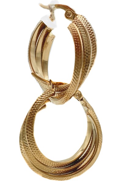 Ess Jewelry Yılan Desenli Çelik Burgu Halka Küpe Ess Jewelry Yılan Desenli Çelik Burgu Halka Küpe