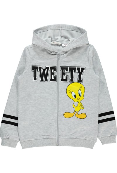 Tweety Kız Çocuk Kapüşonlu Hırka 10-13 Yaş Karmelanj
