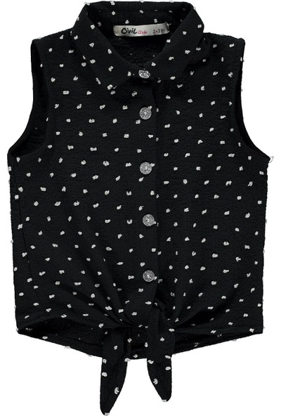 Civil Girls Kız Çocuk Gömlek 2-5 Yaş Siyah