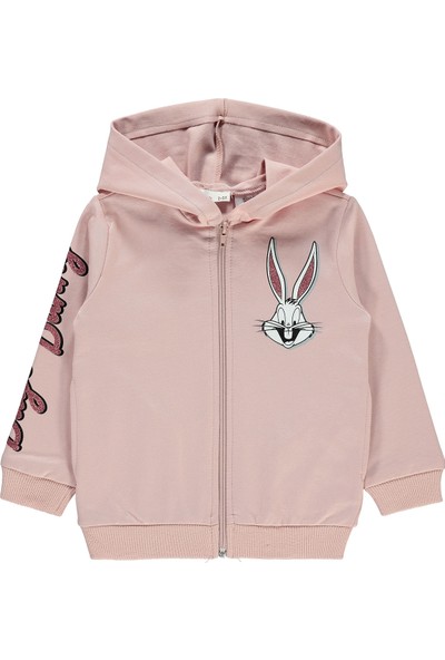 Bugs Bunny Kız Çocuk Kapüşonlu Hırka 2-5 Yaş Pudra