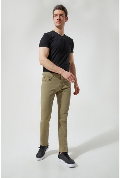 Twn Slim Fit Yeşil Armürlü Denim Pantolon Twn Slim Fit Yeşil Armürlü Denim Pantolon