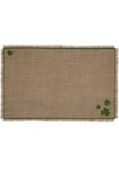 Nakışlı Jüt 4'lü Set Amerikan Servis