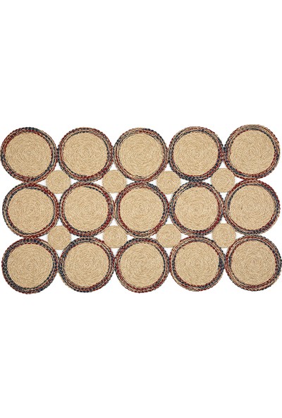 English Home Marius Jüt Kilim 90 x 150 cm Naturel - Bordo