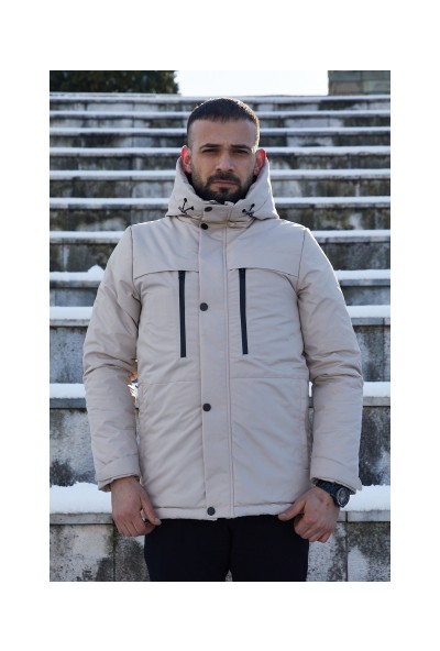 Freemen Erkek Kapüşonlu, Polar Astarlı, Kışlık Mont & Kaban & Parka