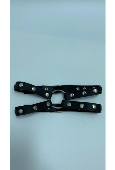 Vonda Wear 800239 - Vonda Wear | Siyah Bol Detaylı Deri Harness Tasma Vonda Wear 800239 - Vonda Wear | Siyah Bol Detaylı Deri Harness Tasma