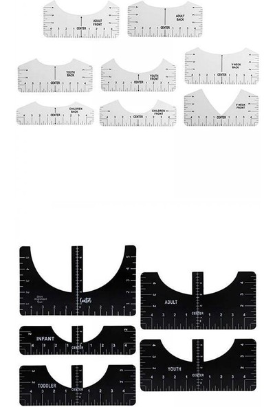 What For 13 T-Shirt Cetvel Kılavuzu Hizalama Paketi Grafik Boyut Grafik Şablonu Yapma (Yurt Dışından)