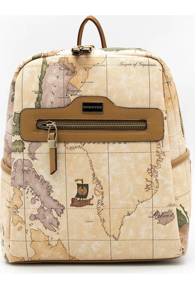 Silver Polo Pudra Tek Bölmeli Kadın Sırt Çantası SP866