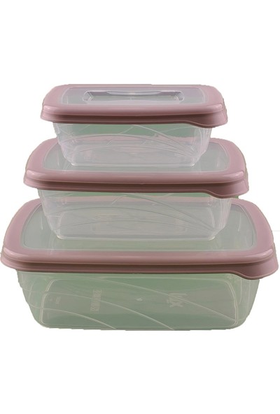Saklama Kabı 3 Boy Yiyecek Kutusu Kapaklı