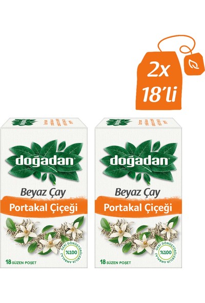 Doğadan Beyaz Çay Portakal Çiçekli 20’li Bardak Poşet X2 Doğadan Beyaz Çay Portakal Çiçekli 20’li Bardak Poşet X2