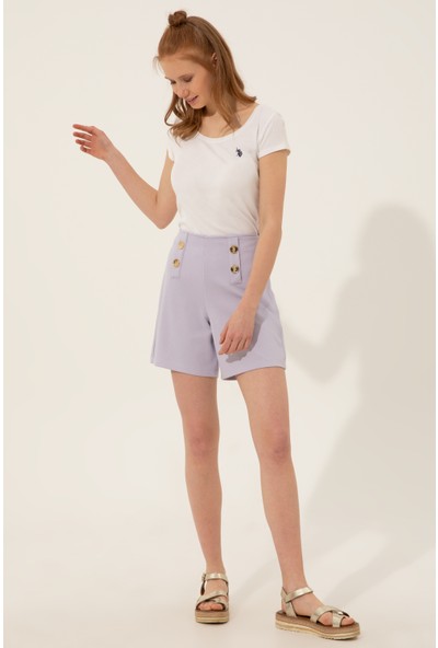 U.S. Polo Assn. Kadın Lila Örme Şort