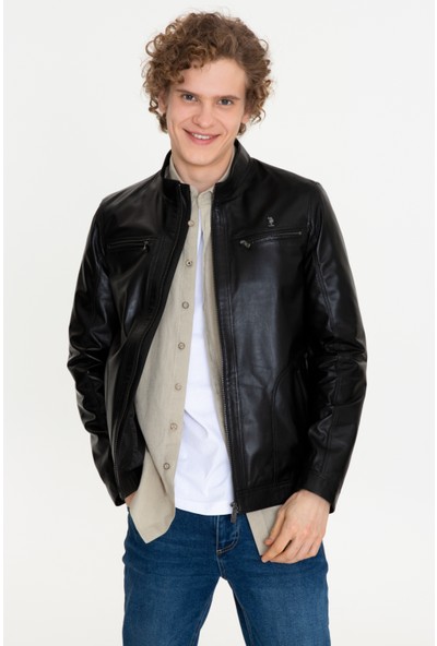 U.S. Polo Assn. Erkek Siyah Deri Mont-Kaban