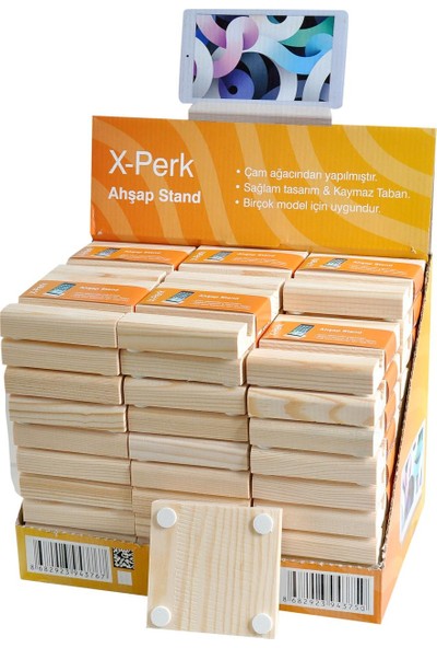 X-Perk Ahşap Tablet Telefon Tutucu Standı Koli 60 Adet X-Perk Ahşap Tablet Telefon Tutucu Standı Koli 60 Adet