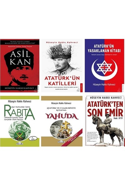 Asil Kan - Atatürk'ten Son Emir - Atatürk'ün Katilleri - Yahuda - Rabıta - Atatürkün Yasaklanan Kitabı 5 Kitap Set - Hüseyin Hakkı Kahveci Asil Kan - Atatürk'ten Son Emir - Atatürk'ün Katilleri - Yahuda - Rabıta - Atatürkün Yasaklanan Kitabı 5 Kitap Set - Hüseyin Hakkı Kahveci