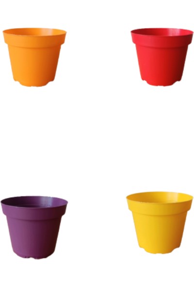 Tuğel Flowers 8 Adet 4 Renkli Plastik Saksı 12 Cm.lik (Alt Tabaksız) Tuğel Flowers 8 Adet 4 Renkli Plastik Saksı 12 Cm.lik (Alt Tabaksız)