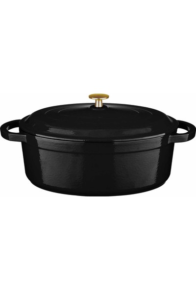 Leggno Flame Derin Döküm Tencere Siyah Altın Kulplu 20CM Leggno Flame Derin Döküm Tencere Siyah Altın Kulplu 20CM